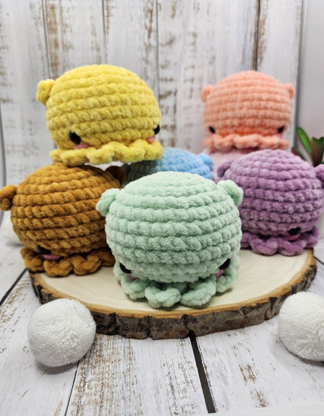 Handmade Crochet Cuddle Fish, Cute Crochet Dumbo Octopus, Crochet ...