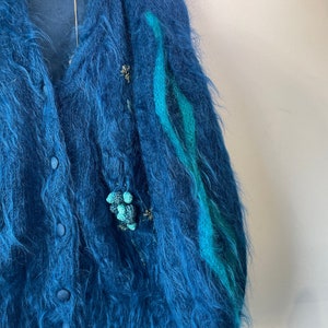 Vintage Alain Murati Ocean Blue Fuzzy Sweater Cardigan - Etsy