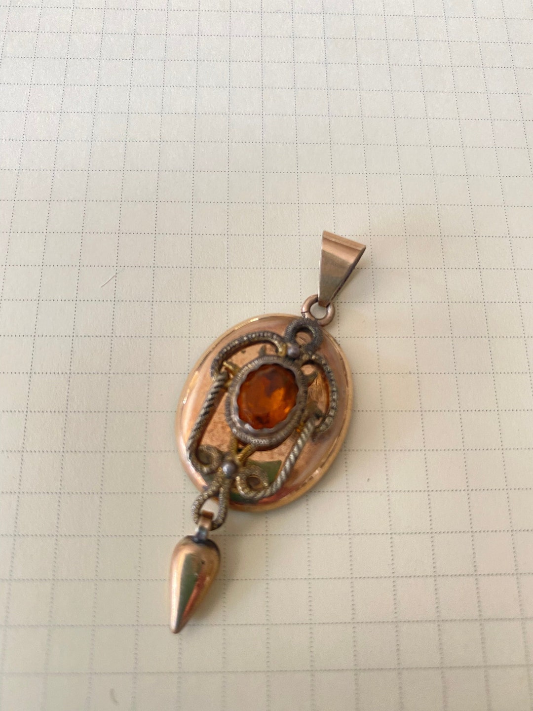 Vintage 14K Gold Gold Pendant Locket With Citrine Stone - Etsy