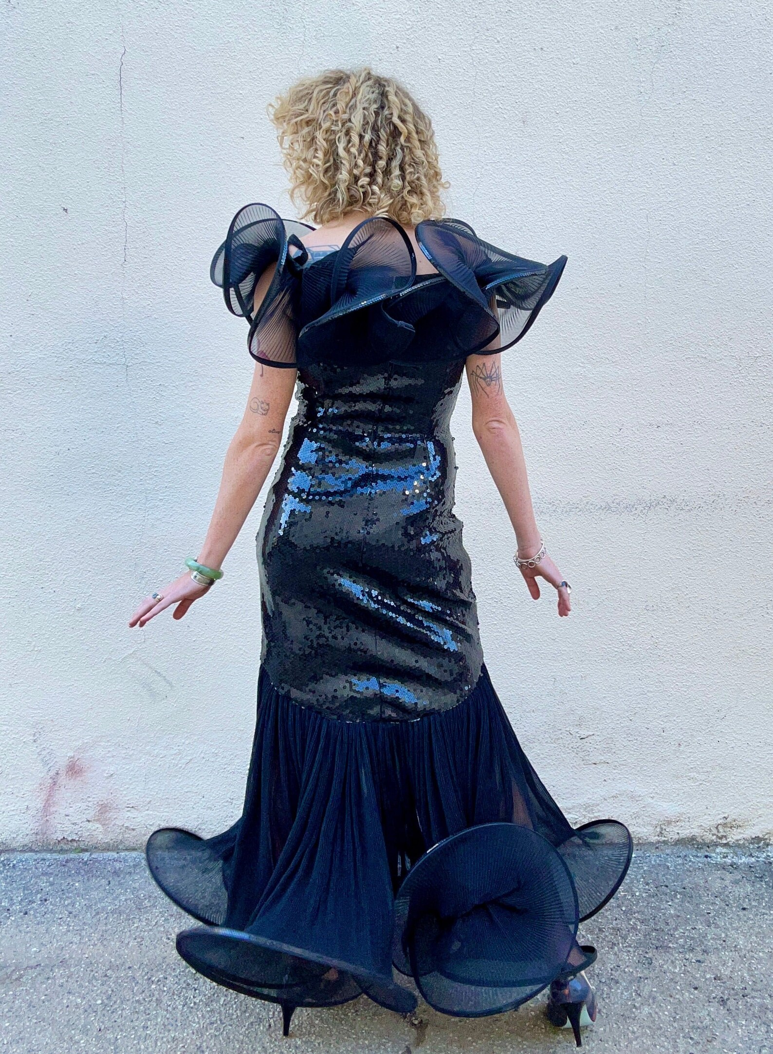 Vintage Lillie Rubin Black Sequin Mermaid Gown With Stunning Swirls - Etsy