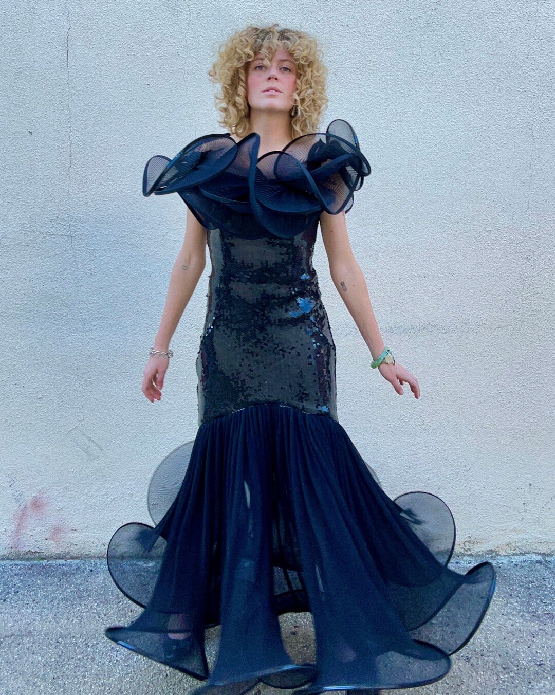 Vintage Lillie Rubin Black Sequin Mermaid Gown With Stunning Swirls - Etsy