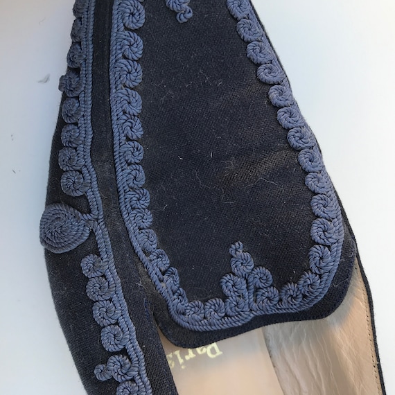 Christian Louboutin Navy Blue Embroidered Slip On loa… - Gem