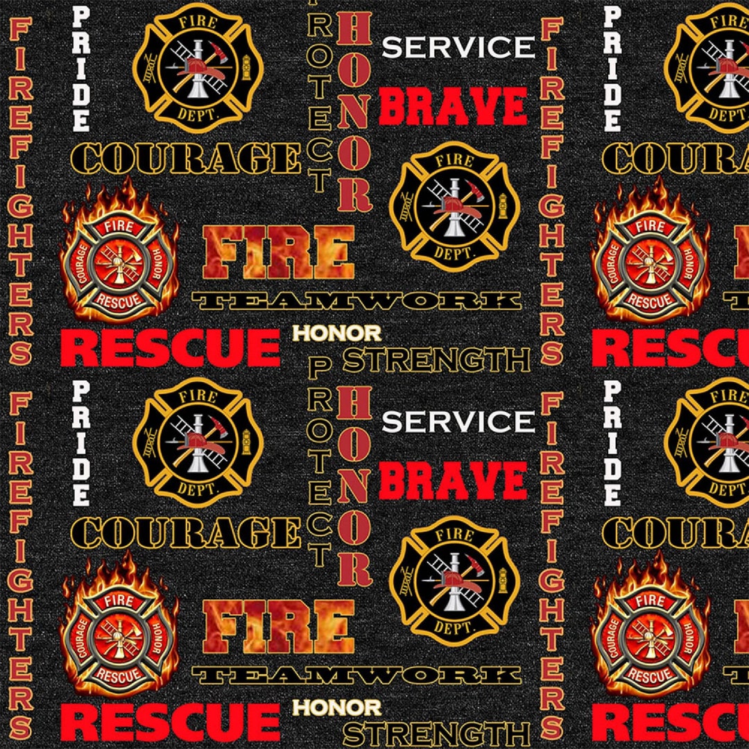 Firefighters Cotton Fabric - 44" Wide Sold by Half Yard - Etsy
