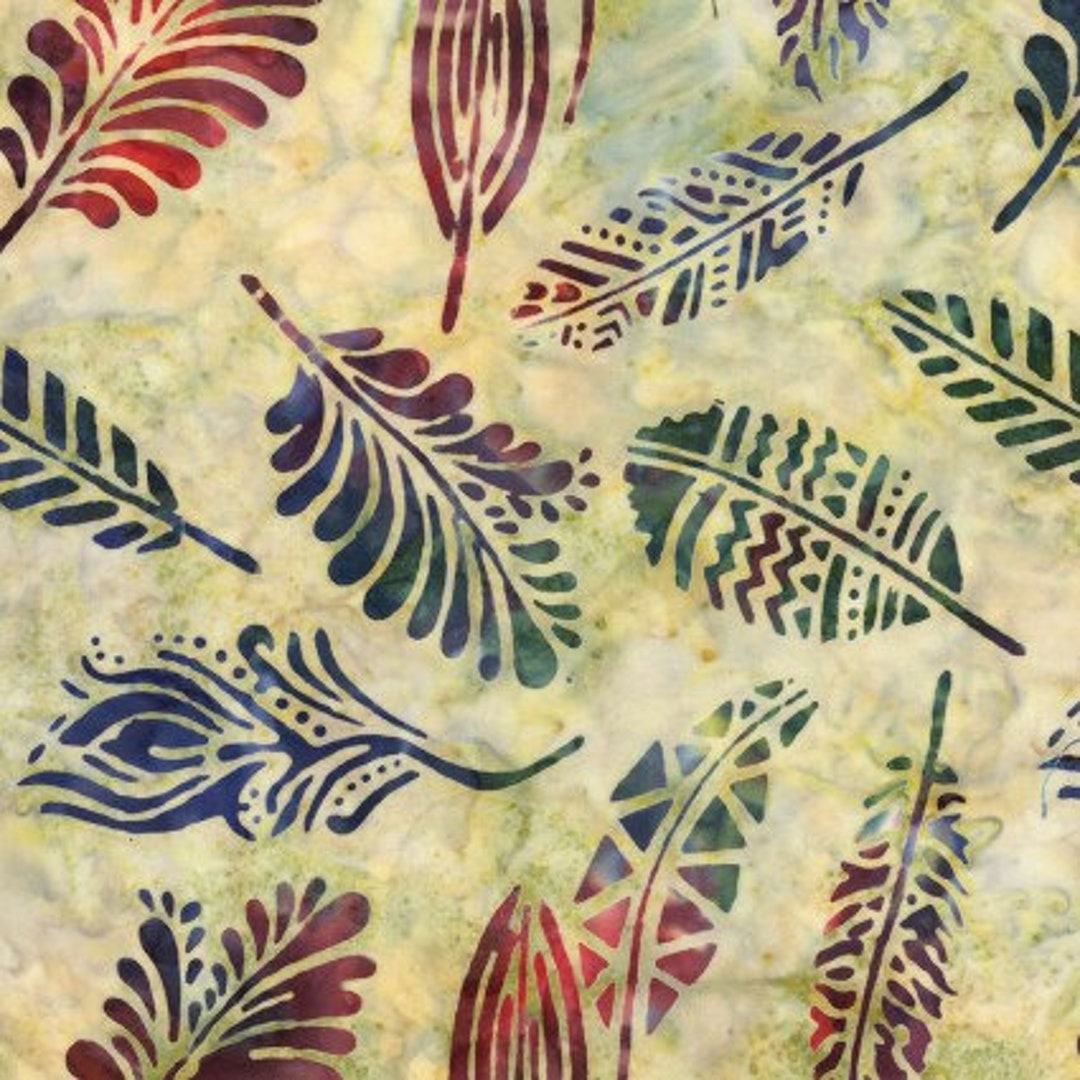 Sandy Isle Bali Batik, Benertex Bali Batiks, Feather Light Lime Multi ...