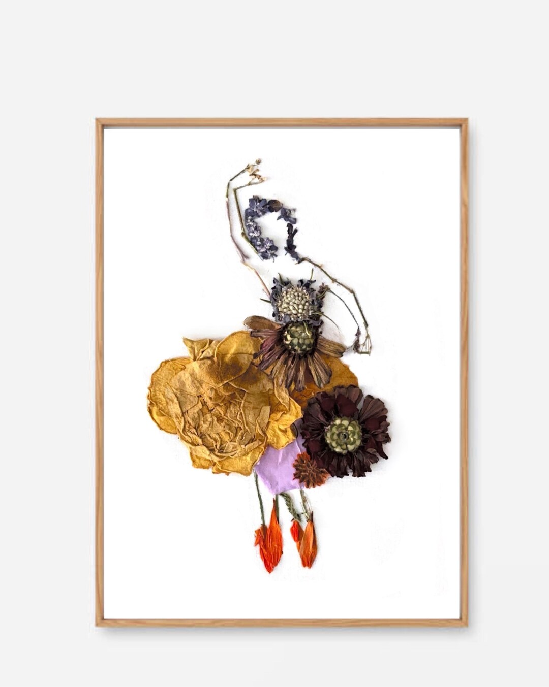 Pressed Flower Art - Dried Floral Dancer - Etsy
