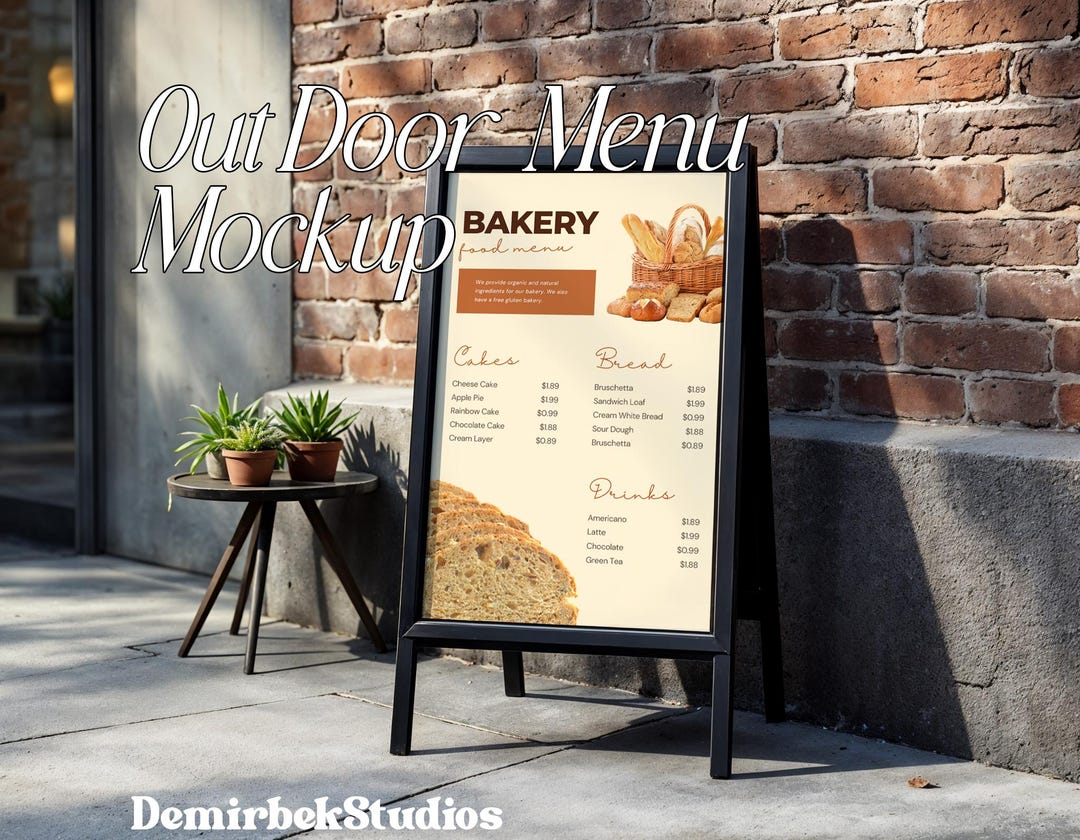 Outdoor Menu Board Mockup Vertical Sign Display DIN A Standard Sizes ...