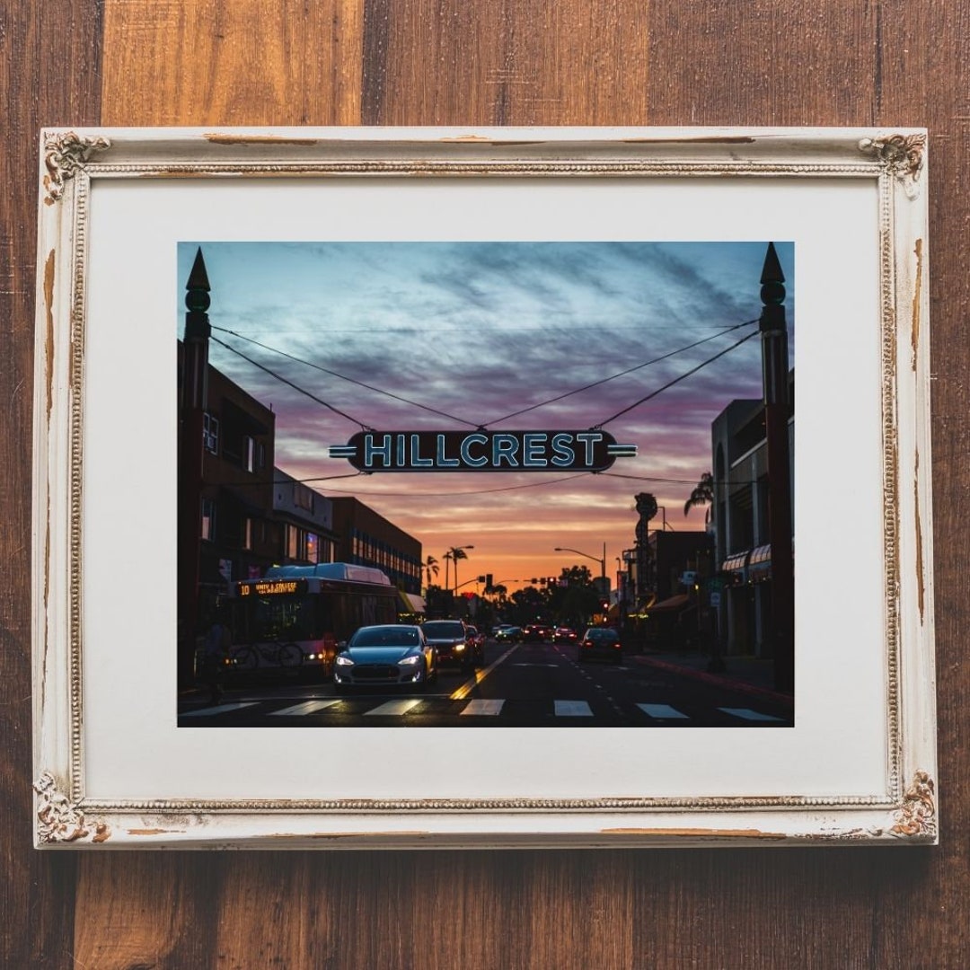 Hillcrest San Diego Neon Sign at Sunset - San Diego Neighborhood Signs ...
