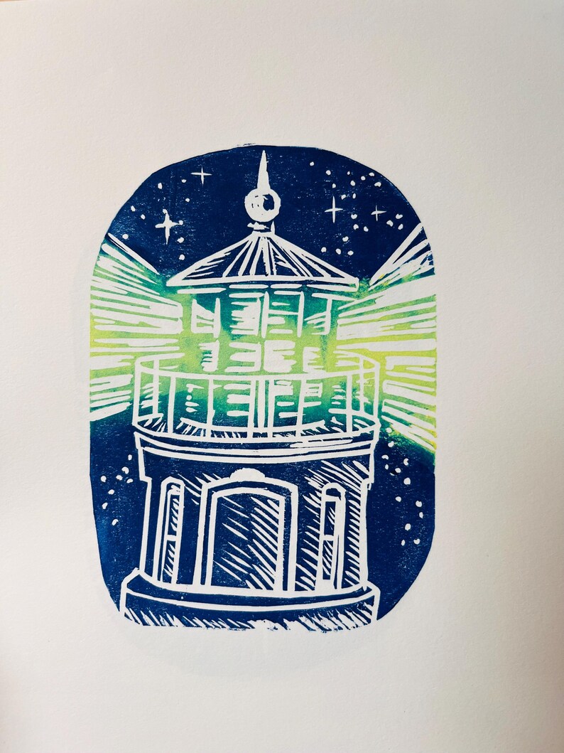 Lighthouse Linocut Print - Etsy