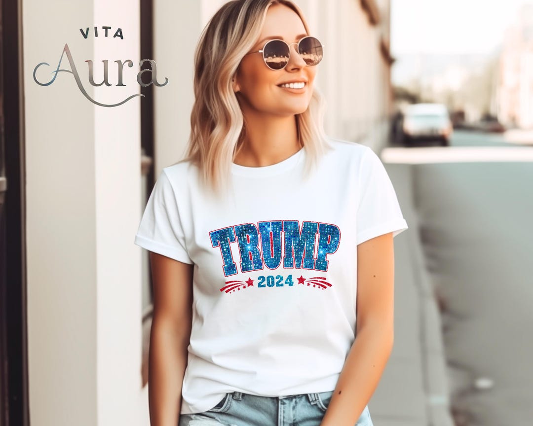 Faux Glitter Trump Shirt, Trump 2024 , President Trump, Trump Varsity ...