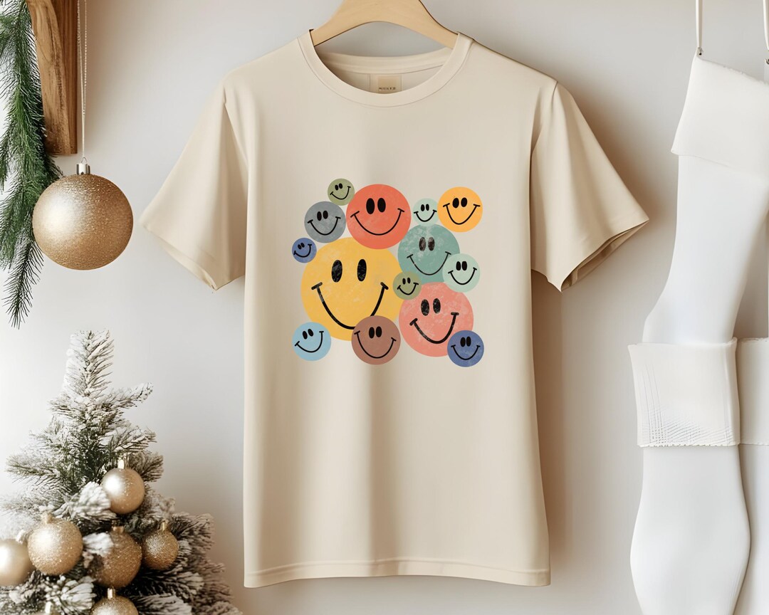 Retro Smiley Face Shirt, Oversized Shirt, Smile Face Aesthetic Shirt ...