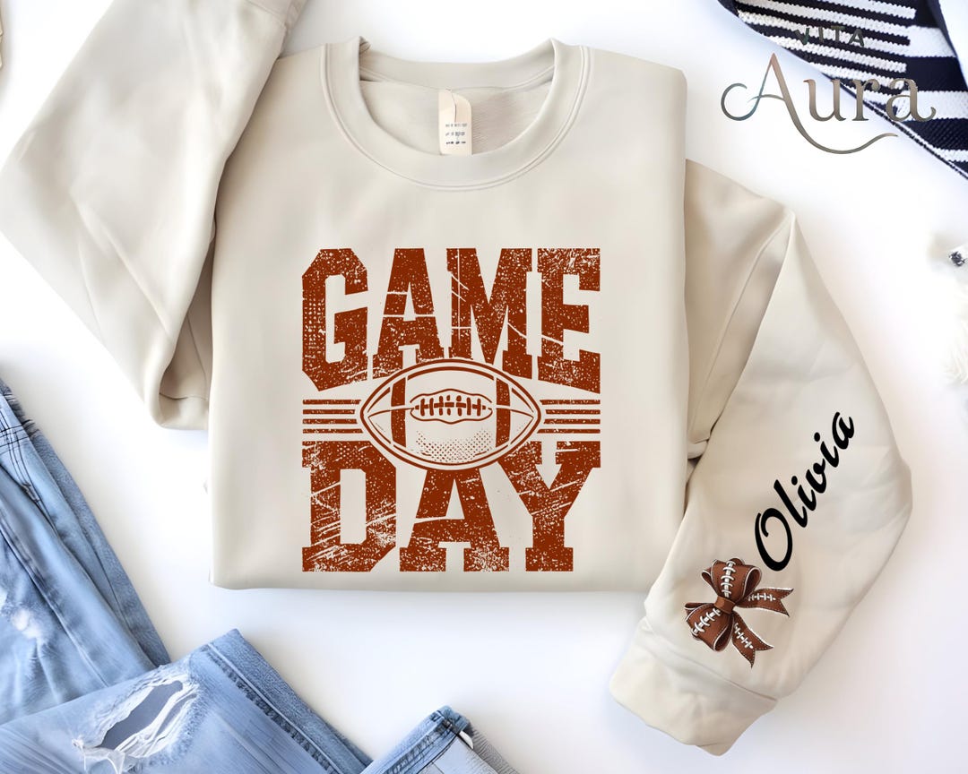 Custom Game Day Sweatshirt : Football Graphic Hoodie, Personalized Name ...