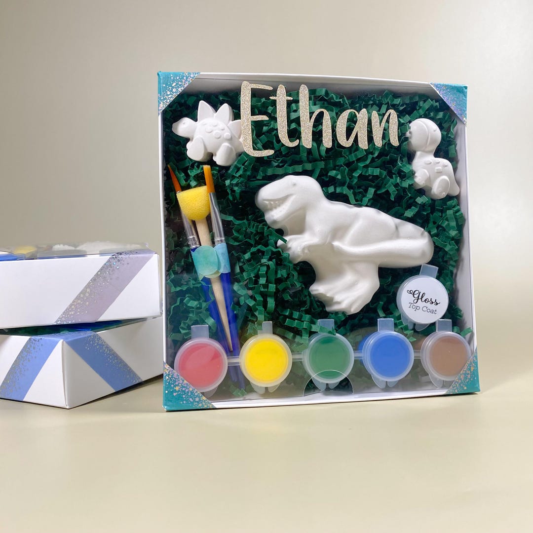 Dinosaur T-rex Plaster Painting Kit: Custom Kids Craft Set - Etsy