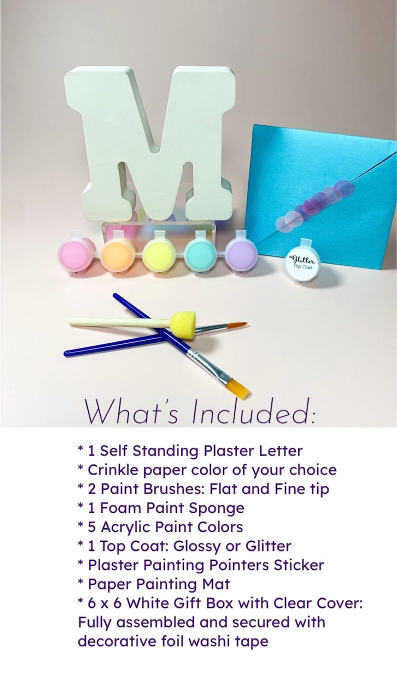 Paint Your Name Initial Gift Box - Plaster Painting Kit for Girls ...