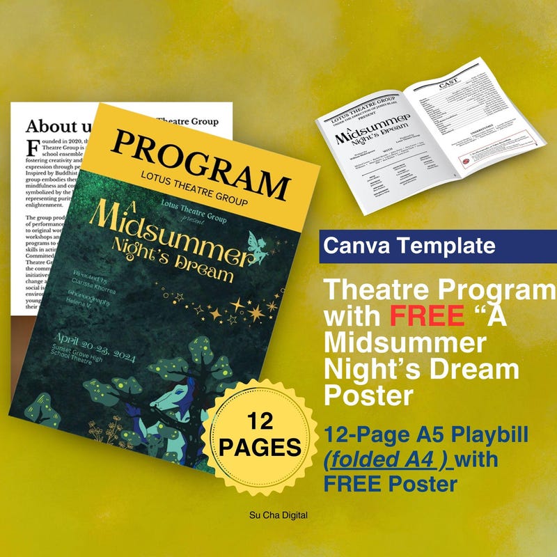 Playbill Ad Template - Etsy