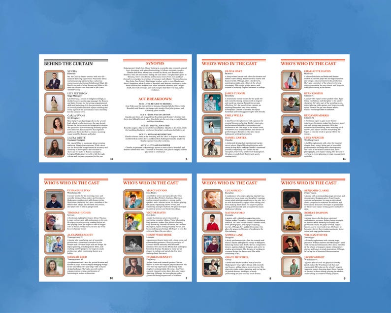 Canva Theatre Program Template| Much Ado About Nothing Poster - Etsy
