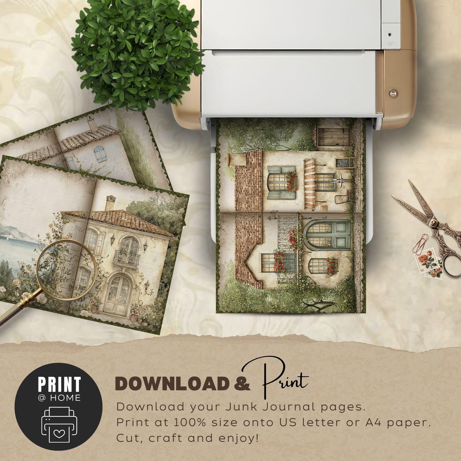 Vintage French House Pages Volume 1 - Digital Collage - Printable ...