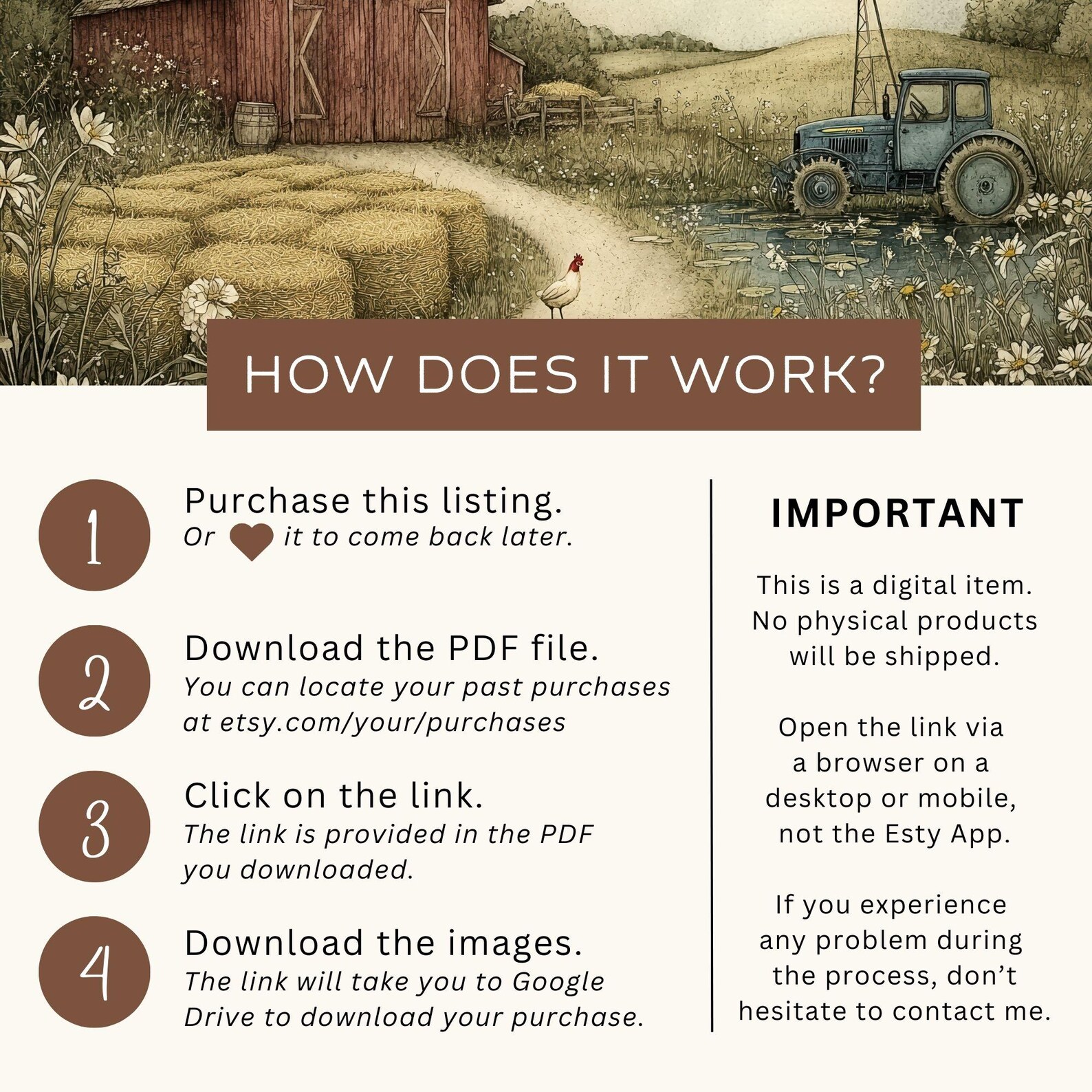 Farm Life Printable Pages Volume 1 - Rustic Digital Collage - Junk ...