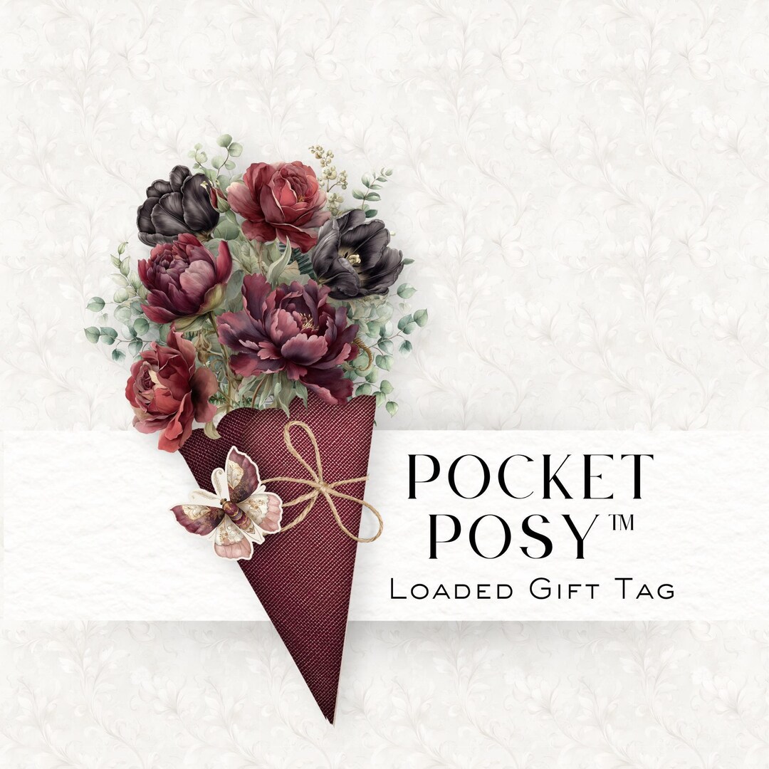 Nocturnal Bloom Pocket Posy: Vintage Floral Junk Journal Insert ...