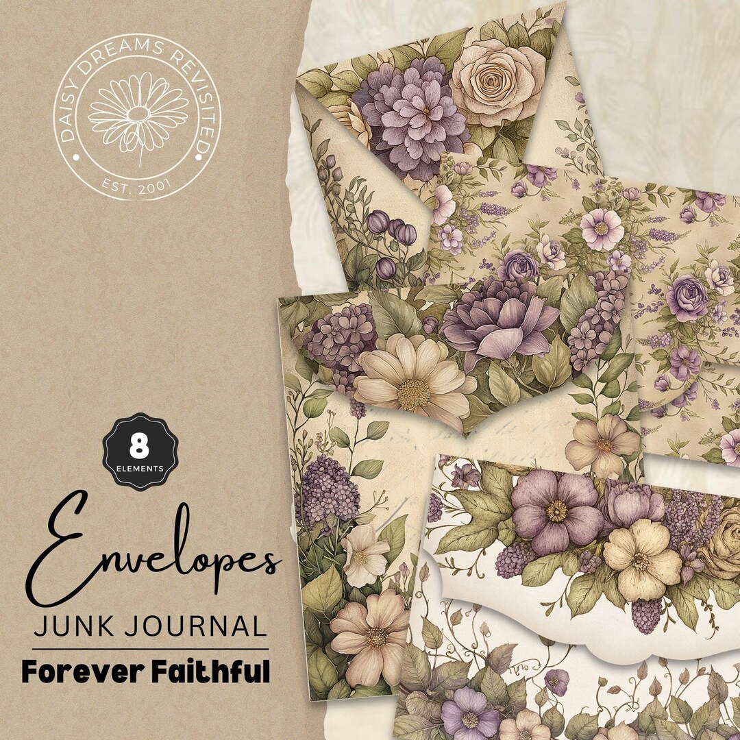 Forever Faithful - Envelopes for Floral Faith Junk Journals, Digital ...