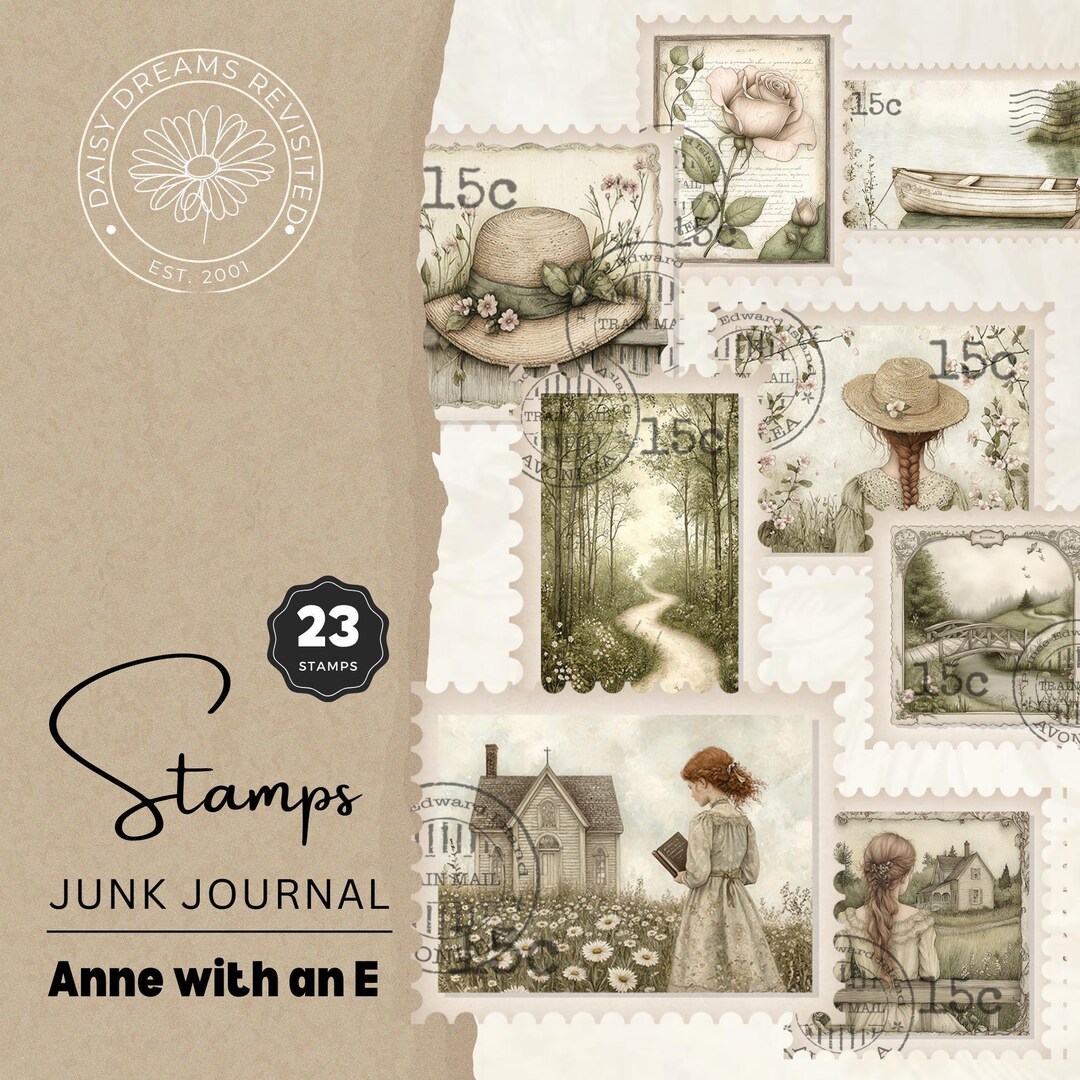 ANNE of the Orchards Junk Journal Stamps - Vintage Ephemera Pack ...