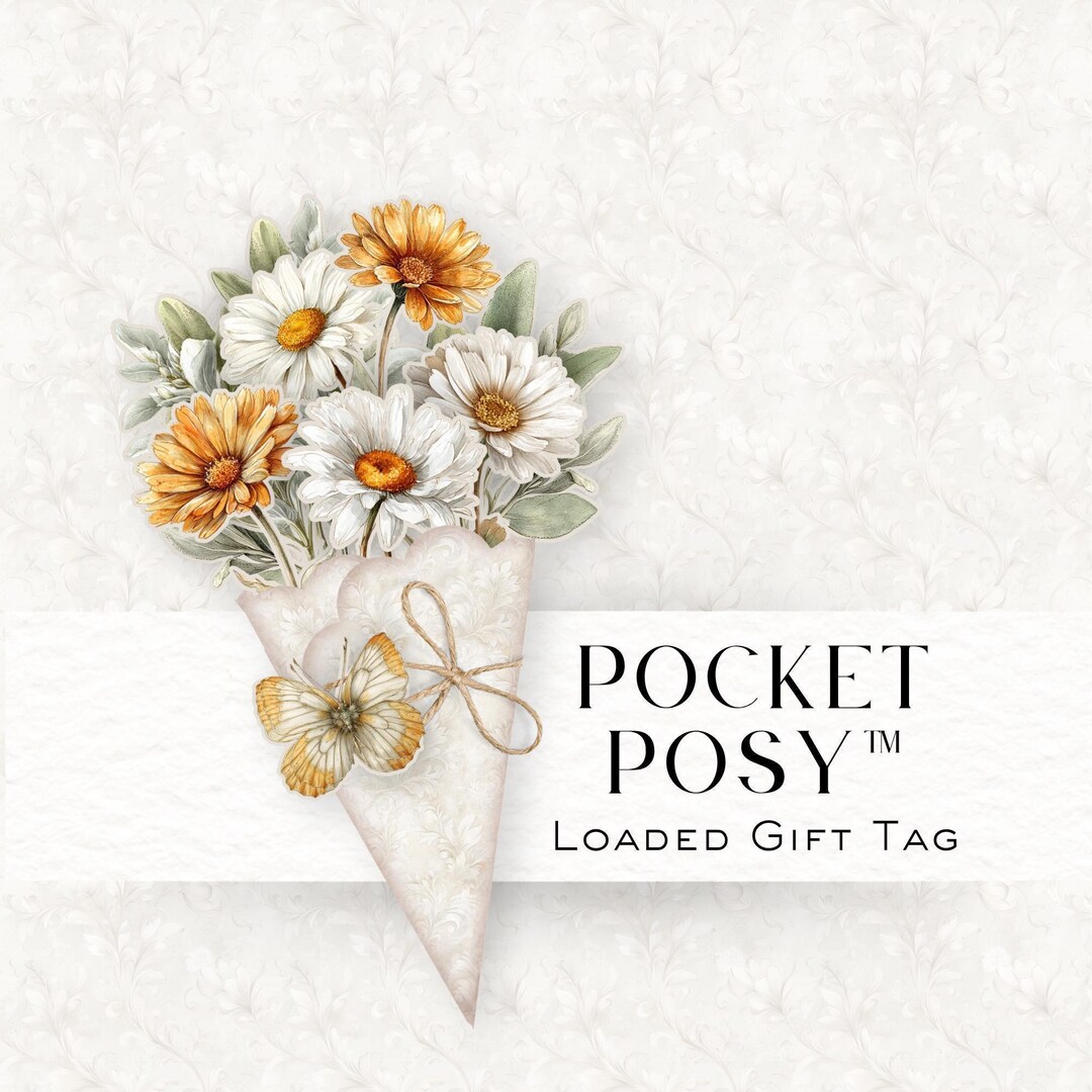 Daisy Darling Pocket Posy™ – Printable Loaded Tag Gift Card | Vintage ...
