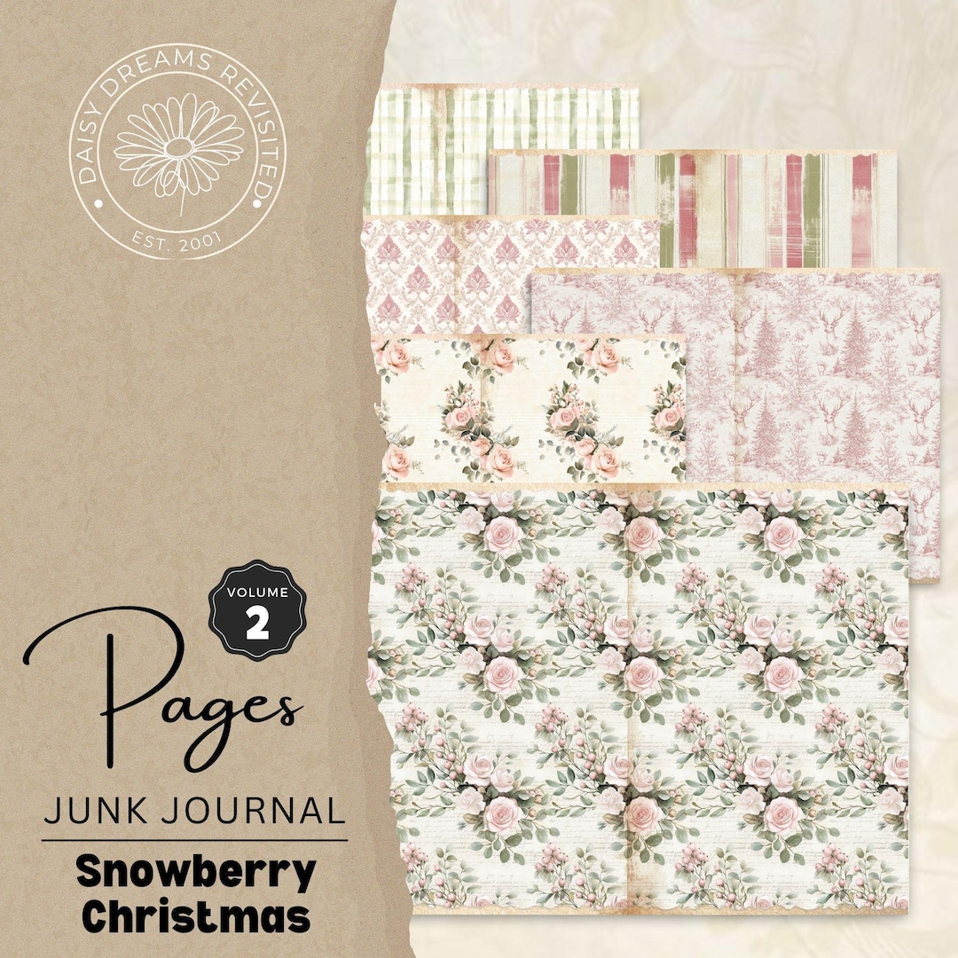 Snowberry Christmas 6 Pack Folio Paper Set, Volume 2 of a Pink Junk ...