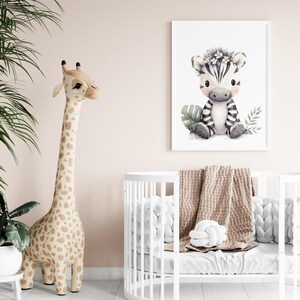 Jungle Safari Baby Animals Watercolor Clipart, Cute Jungle Nursery ...