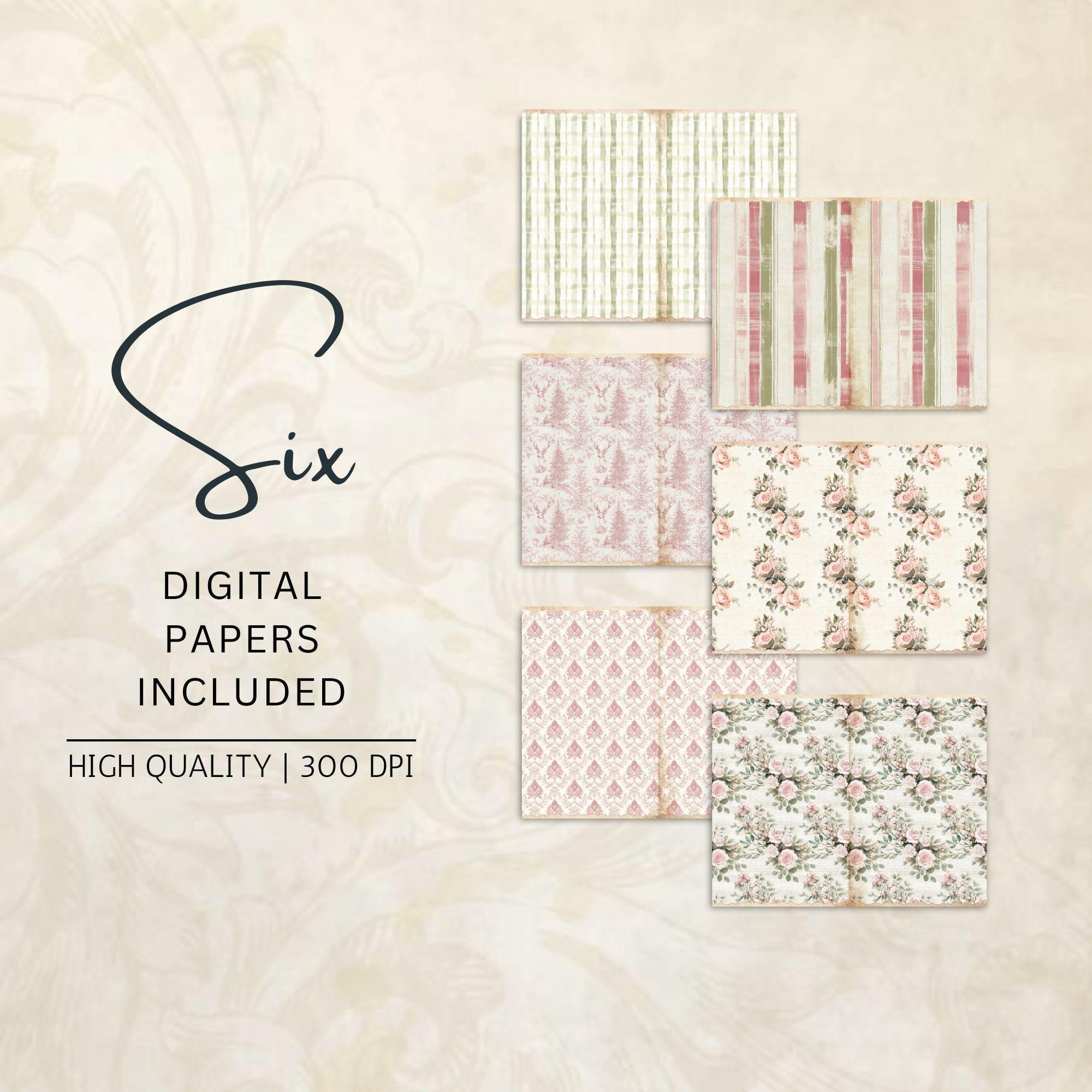 Snowberry Christmas 6 Pack Folio Paper Set, Volume 2 of a Pink Junk ...