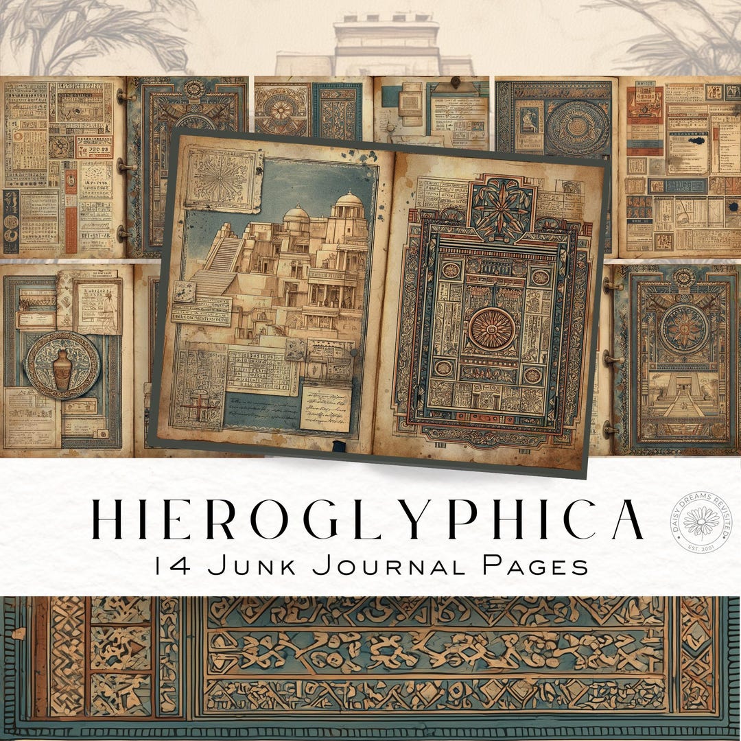 Hieroglyphica: Ancient Egypt Scrapbook Paper & Junk Journal Pages ...