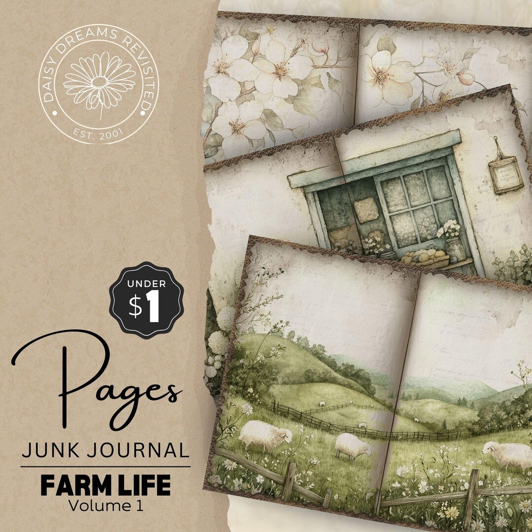 Farm Life Printable Pages Volume 1 - Rustic Digital Collage - Junk ...