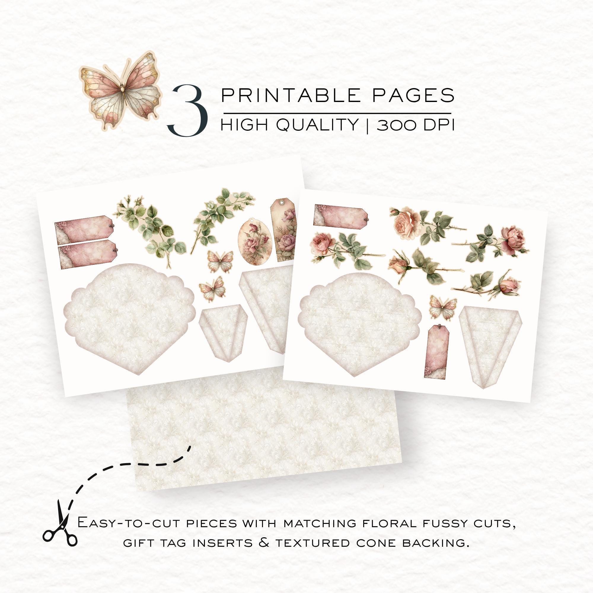 Rose Reverie Pocket Posy™ – Printable Loaded Tag Gift Card | Vintage ...