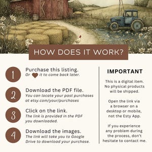 Farm Life Printable Pages Volume 4 - Rustic Digital Collage - Junk ...