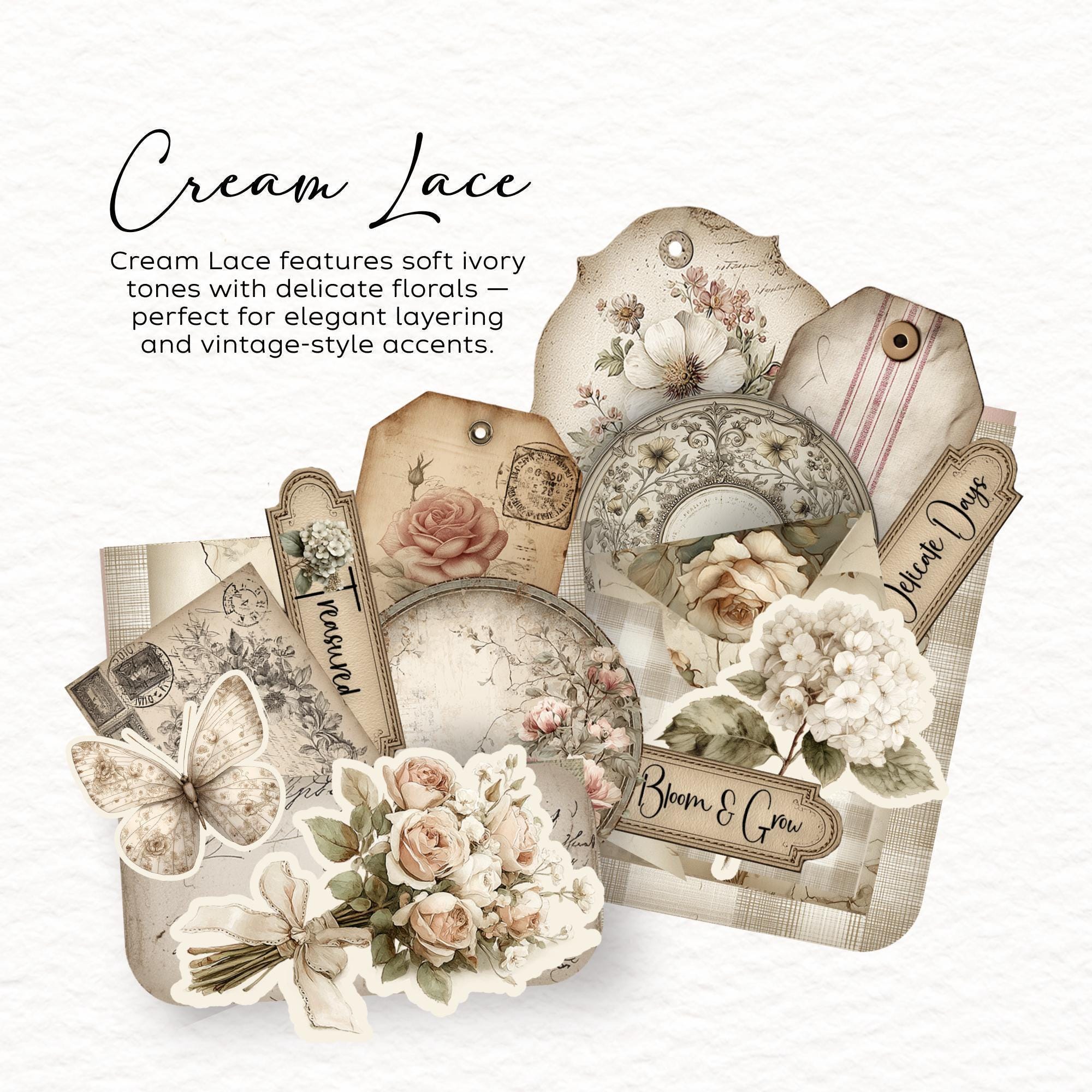 Shabby Chic Hidden Paperclip Kit - Junk Journal Ephemera, Printable ...