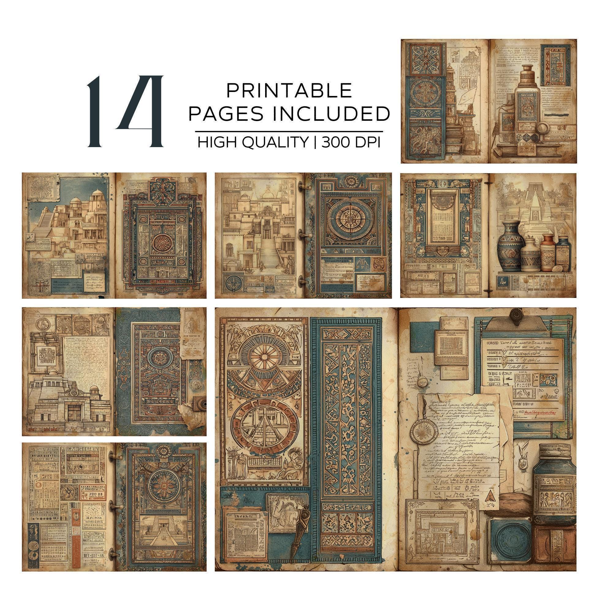 Hieroglyphica: Ancient Egypt Scrapbook Paper & Junk Journal Pages ...