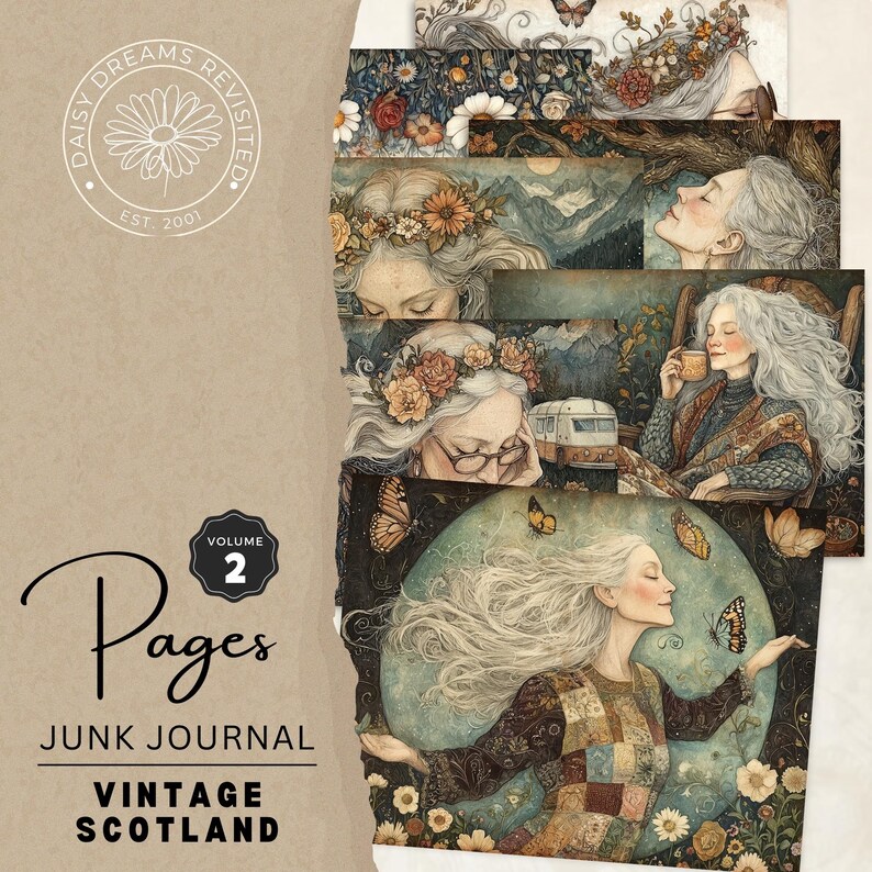 Vintage Bohemian Junk Journal Kit Volume 2 Digital Download Hippie ...