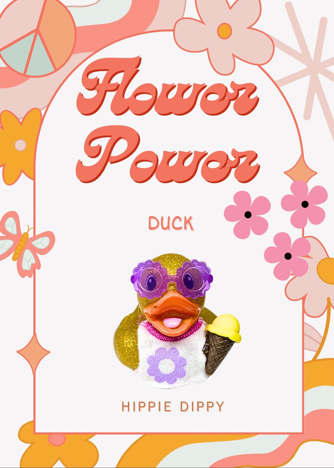 Hippy Dippy - the Flower Power Duck - Etsy