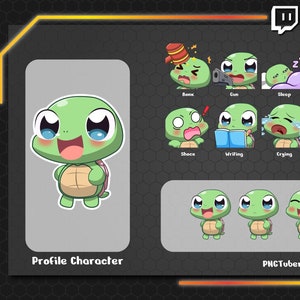 Turtle PNG Tuber Emotes Chibi Vtuber Streamer Twitch Youtube Animation ...