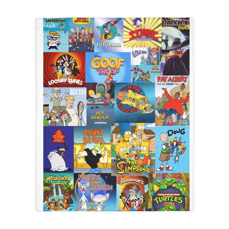 Double-sided 90s Cartoon Blanket Rugrats & Classic 90s Cartoons on the ...
