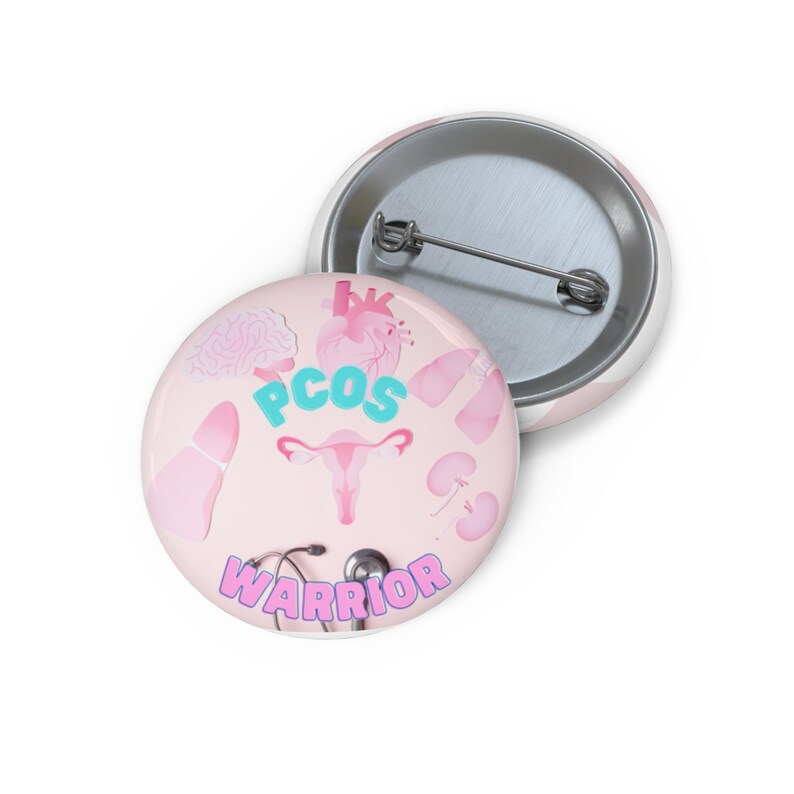 PCOS Awareness Pin Warrior PIN PCOS Gift Support Button Pin Chronic ...