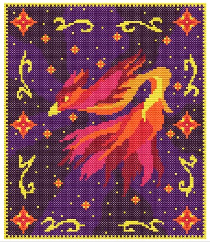 Phoenix Cross Stitch Pattern - Etsy