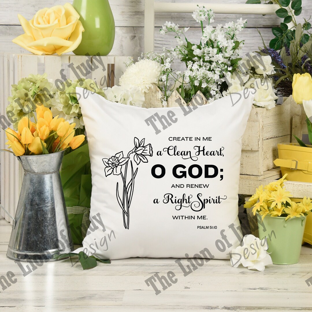 Psalm 51:10 KJV Bible Verse Art "create in Me a Clean Heart" SVG PNG ...