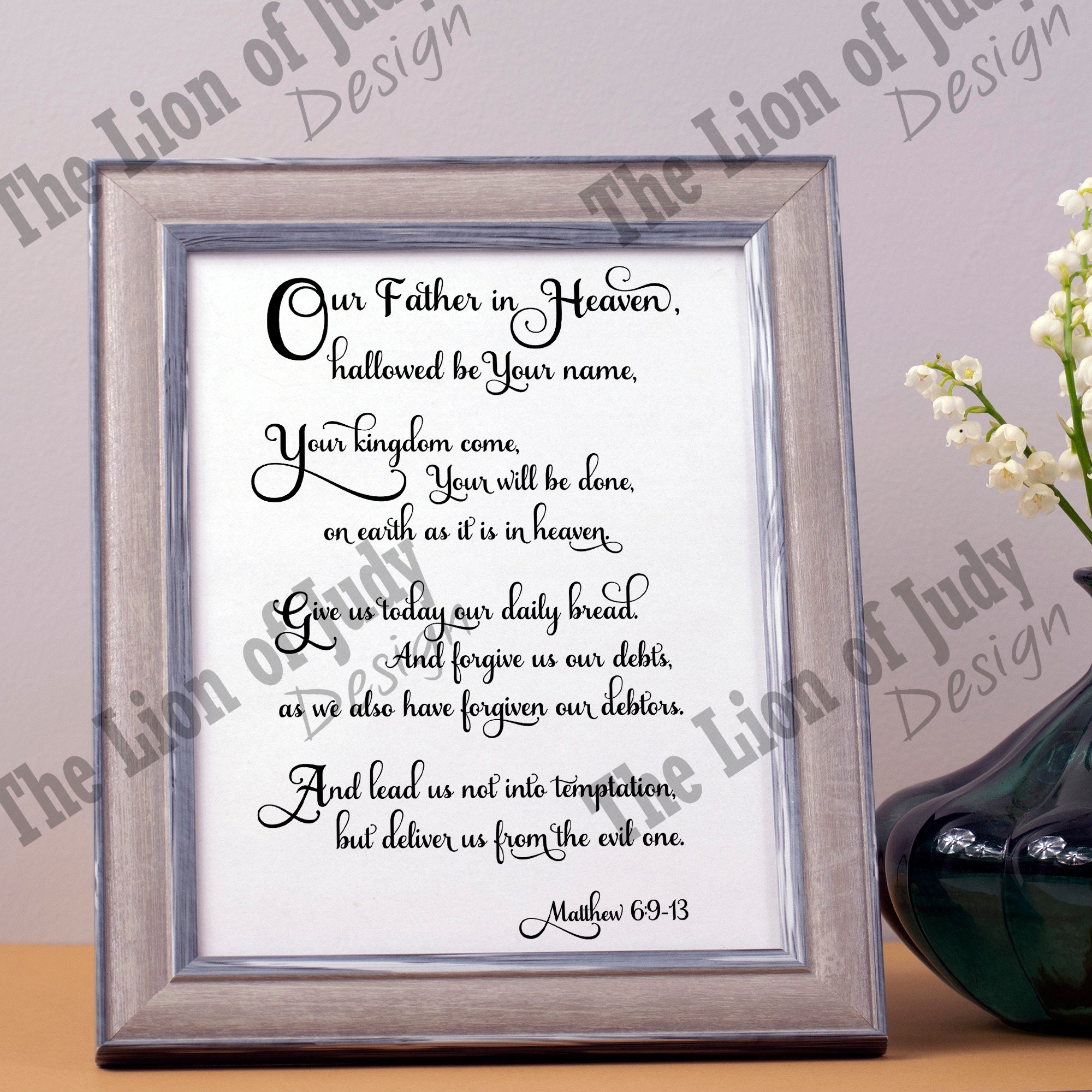 The Lord's Prayer - Matthew 6:9-13 NIV Bible Verse Art SVG PNG Jpg ...