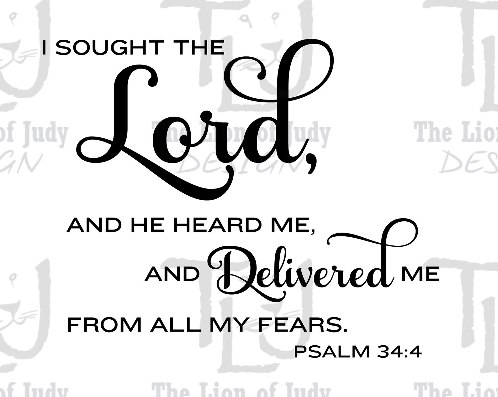 Proverbs 34:4 I sought the Lord KJV Bible Verse SVG instant | Etsy