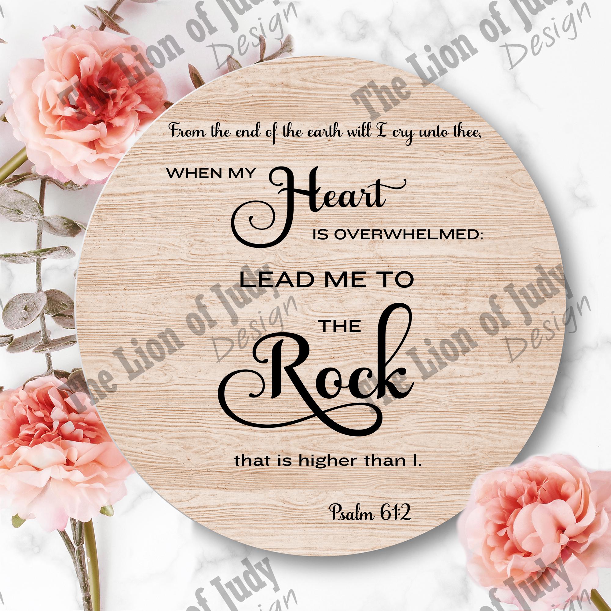 Psalm 61:2 Bible Verse SVG | "lead Me to the Rock" Scripture Cut File ...