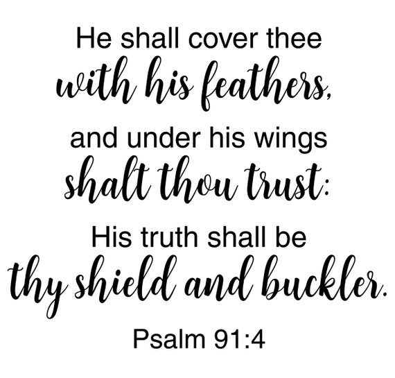 Psalm 91:4 KJV He Shall Cover Thee With His Feathers Bible | Etsy