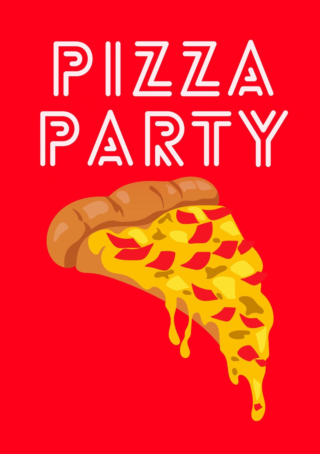 Pizza Party Poster - Etsy