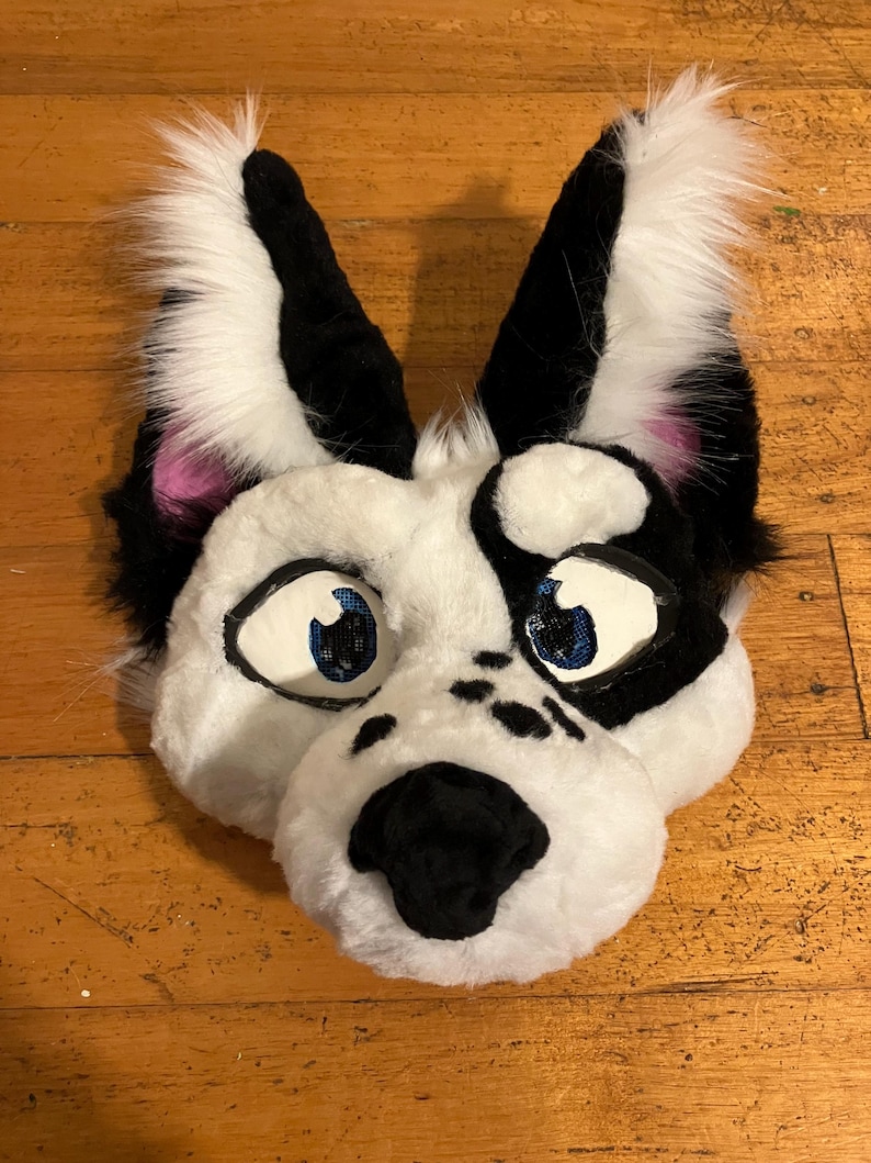 Black and White Fursuit Half Head/toony Therian Mask - Etsy