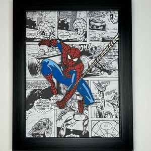 Colorful Hand-painted Wooden Frame Showcasing Comics, Classic Anime and ...