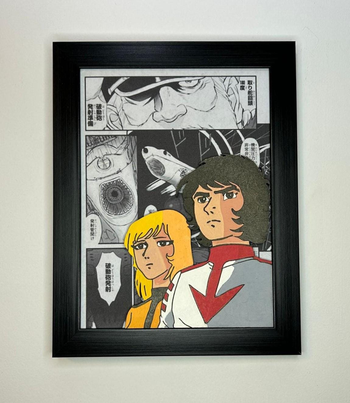 Colorful Hand-painted Wooden Frame Showcasing Comics, Classic Anime and ...