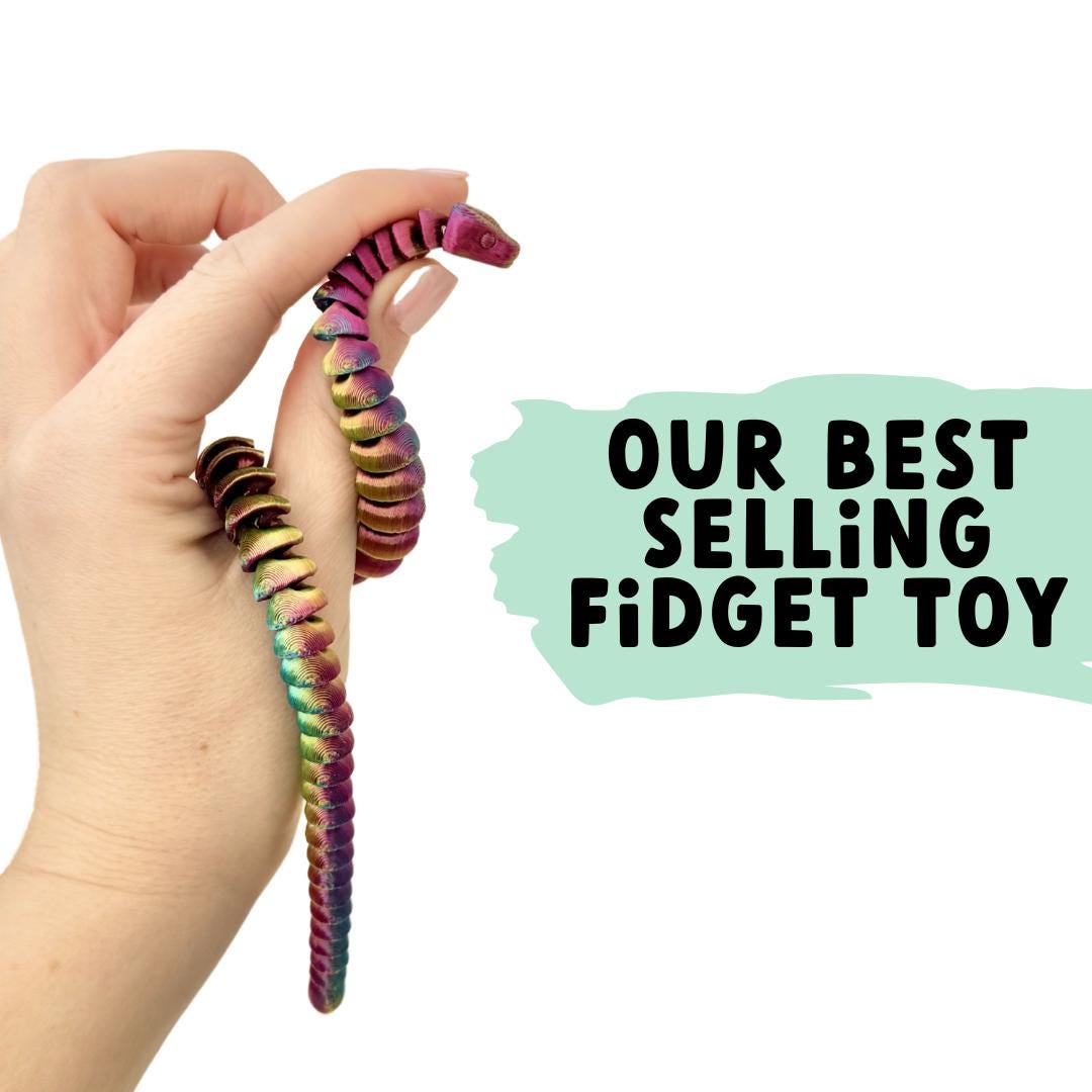 Flow Snake Fidget | Flexible Fidget Toy for One-handed Use | Quiet ...